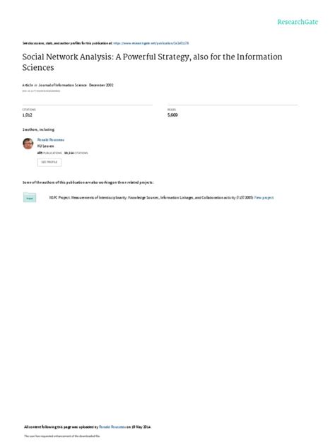Social Network Analysis A Powerful Strategy Also F Pdf Social