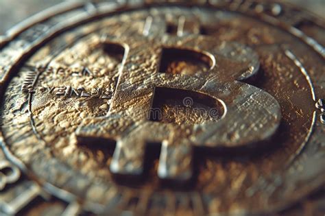 Ai Generated Illustration Of A Digital Golden Bitcoin Cryptocurrency Token Stock Illustration