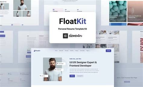 float personal resume elementor template kit