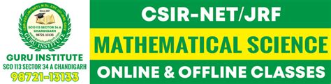 CSIR NET Mathematical Science Coaching In Chandigarh