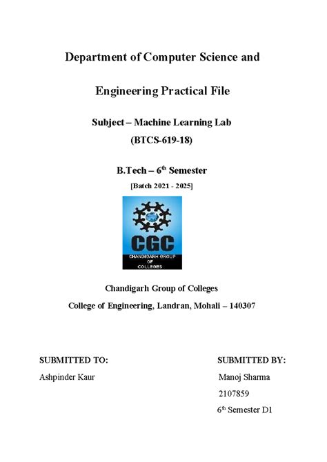 Cloud Computing Lab Manual CGC PTU Department Of Computer Science And Engineering Practical