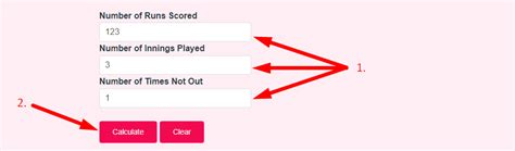 Cricket Batting Average Calculator Yttags