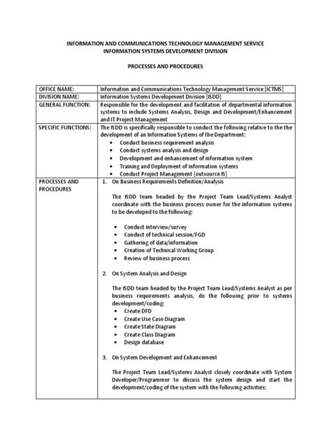 Issd Process Pdf Information System Programmer