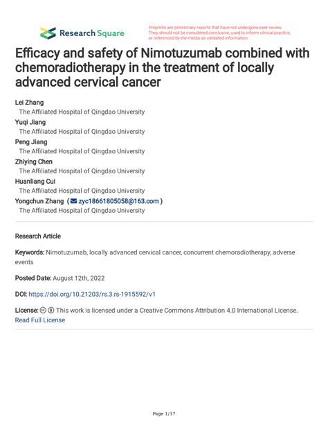 Pdf Efficacy And Safety Of Nimotuzumab Combined With Chemoradiotherapy In The Treatment Of