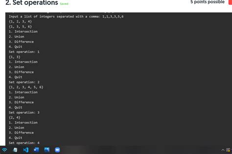 solved reset to starter code 2 set operations saved 5