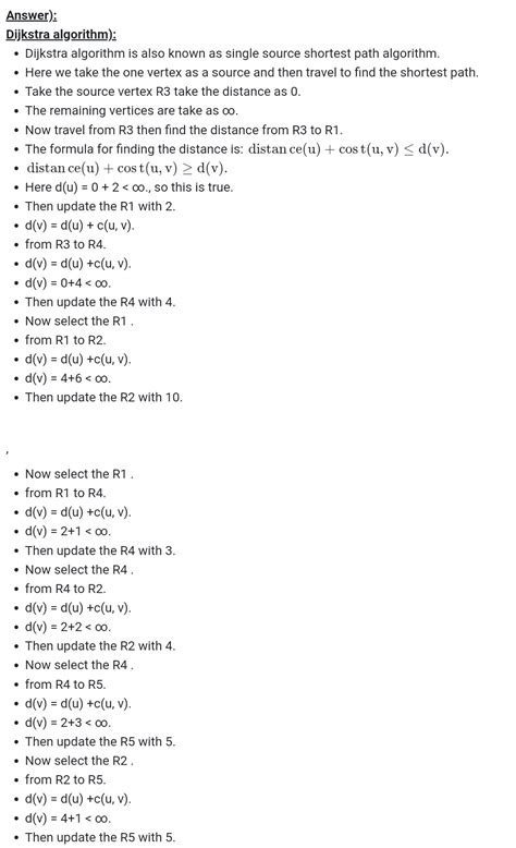 Solved Use The Dijkstra Algorithm The Shortest Spanning Tree And The Course Hero