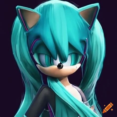 Crossover Between Hatsune Miku And Sonic The Hedgehog On Craiyon