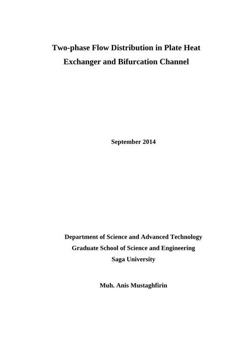 Pdf Two Phase Flow Distribution In Plate Heat …portal Dl Saga U Ac Jp