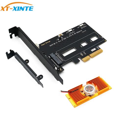 Ngff M Nvme Pcie Ssd To Pci E X X Adapter Card Pci Express W Cooling Fan Bracket