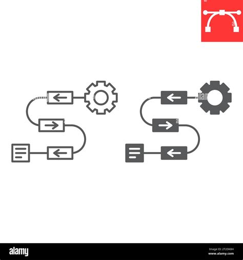 Workflow Line And Glyph Icon Technology And Artificial Intelligence
