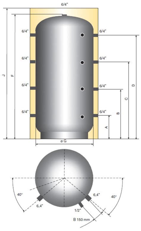 Schicht Pufferspeicher Ditech Austria Email Psm Ohne Wt 1000 Liter Mit