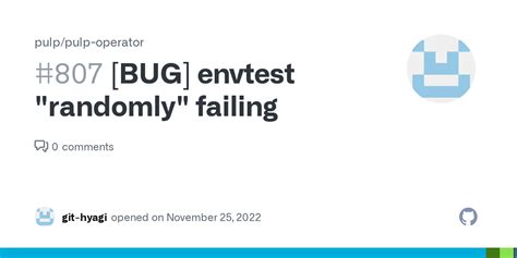 Bug Envtest Randomly Failing · Issue 807 · Pulppulp Operator · Github