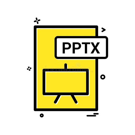 Pptx File Format Extension Color Line Icon Stock Vector Illustration