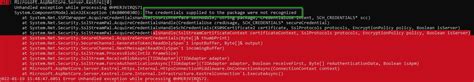 c kestrel ssl issues the credentials supplied to the package were