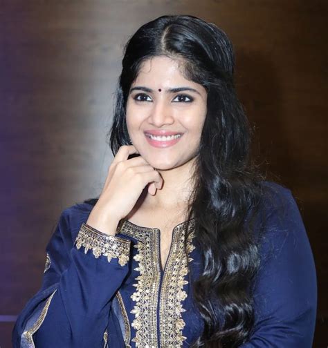 Megha Akash Graces Gurthunda Seethakalam Trailer Launch In A Blue