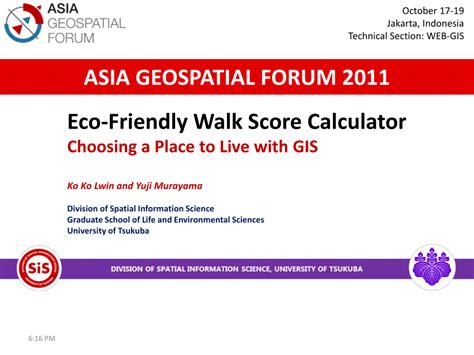 Pdf Asia Geospatial Forum 2011 Eco Friendly Walk Score Calculator