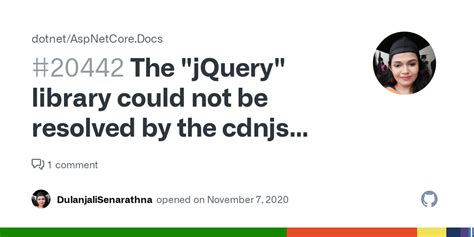 The Jquery Library Could Not Be Resolved By The Cdnjs Provider · Issue 20442 · Dotnet