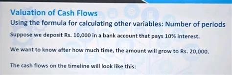 Valuation Of Cash Flowsusing The Formula For Calculating Other Variables