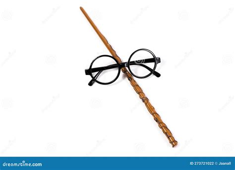 Harry Potter Style Circle Glasses And Wand Wizard Costume Accessories