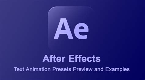 after effects text animation presets preview animate in