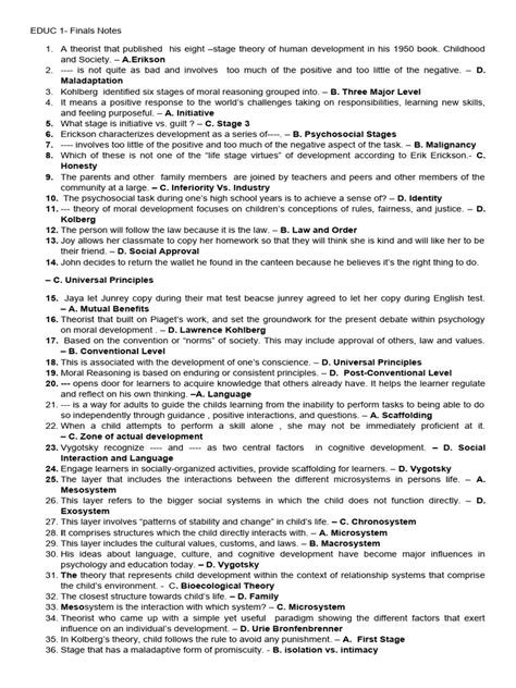Educ 1 Finals Notes Pdf