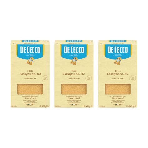De Cecco Egg Lasagna No112 Pasta 16 Oz Pack Of 3