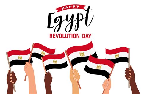 Egypt Revolution Day Hands With Flags Of Egypt Egypt Independence Day Banner Illustration