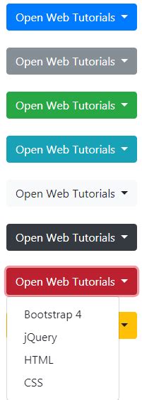 bootstrap 4 dropdowns