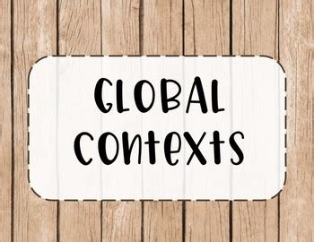 IB MYP Global Contexts Posters EDITABLE By Don T Panic Teach TPT