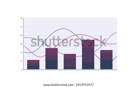 Stacked Bar Chart Line Graph Vector Stock Vector Royalty Free 1453953977 Shutterstock