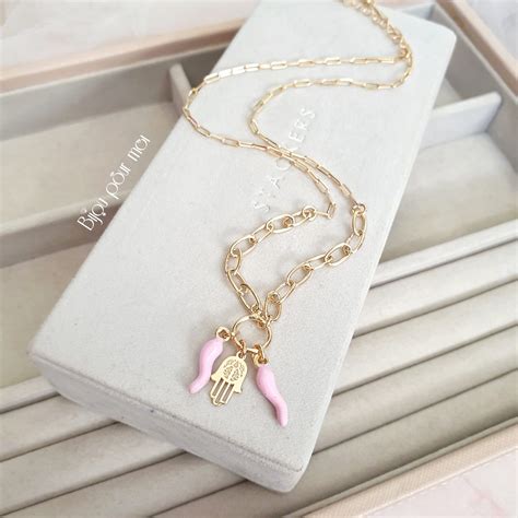 Collana Cornetti Quadrifoglio Argento 925 Bijou Pour Moi