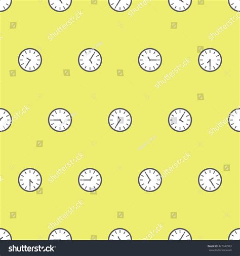 Seamless Pattern Clock Vector Background Design Stock Vector 427949983 Shutterstock