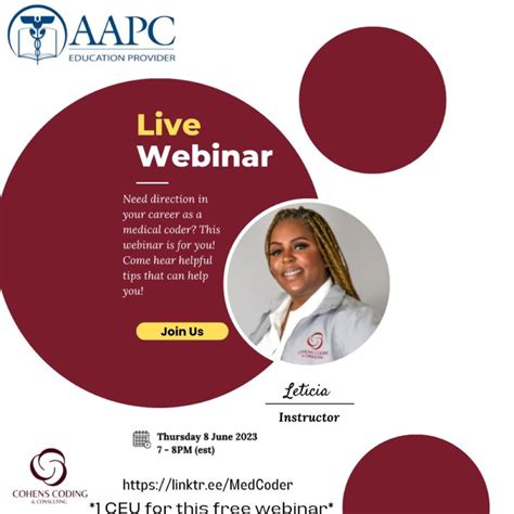 Leticia Cohens Cpc Aapc Approved Instructor On Linkedin Freewebinar Ceus Leticia Cohens Cpc Aapc Approved Instructor On Linkedin Freewebinar Ceus
