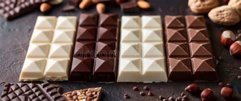 An Array Of Assorted Chocolate Bars Including White Milk And Dark