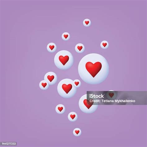 플라잉 하트 아이콘 세트 3d 소셜 미디어 개념 비즈니스 광고 흩어진 하트 벡터 구성 로맨틱 발렌타인 데이 휴일 프로모션 배너 페이지 장식 표지판 카드 3차원 형태에 대한