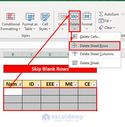 How To Skip Blank Rows Using A Formula In Excel Methods