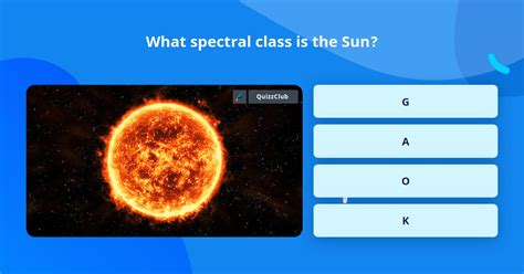 What Spectral Class Is The Sun Trivia Answers Quizzclub