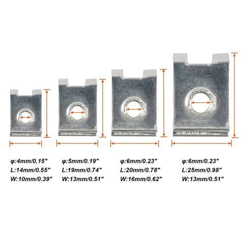 A7625 120pcs Set White Zinc Tension Nut U Shaped Fixed Splint Nut White