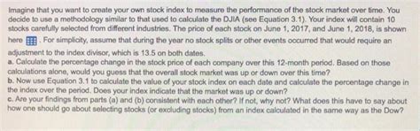 solved imagine that you want to create your own stock index