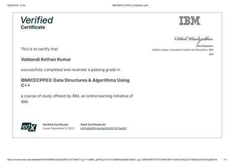 Hello Everyone I Am Glad To Share That I Have Obtained A Certification In Data Structures