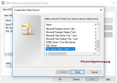 Create Sql Server Native Client 110 Connection