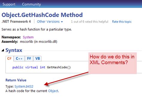C How To Specify The Type In An Xml Comment Comment Stack Overflow