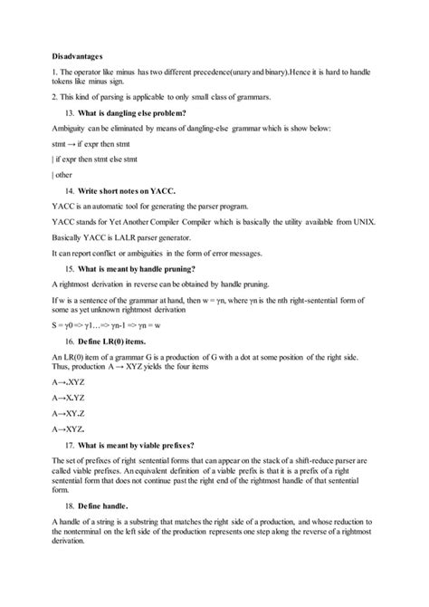 Compiler Design Important Questions Docx Programming Languages Computing