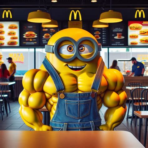 Muscle Minion At Mcdonalds Ai Art Generator Easy Peasyai