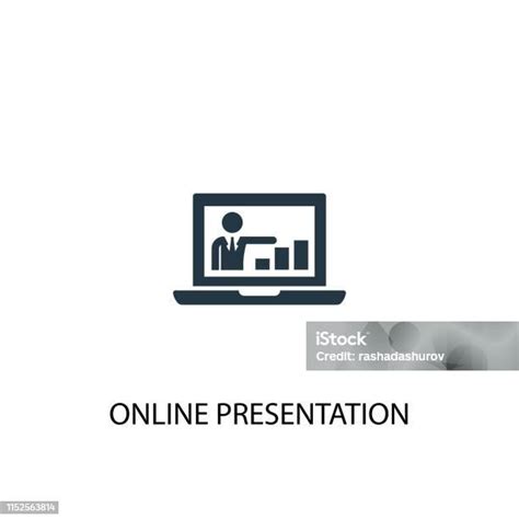 온라인 프레젠테이션 아이콘입니다 간단한 요소 그림입니다 온라인 프리 젠 테이 션 개념 기호 디자인입니다 웹 및 모바일에 사용할 수 있습니다 교육 강좌에 대한 스톡 벡터 아트