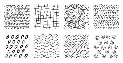Premium Vector Set Of Hand Draw Line Pattern Doodle Element Hand