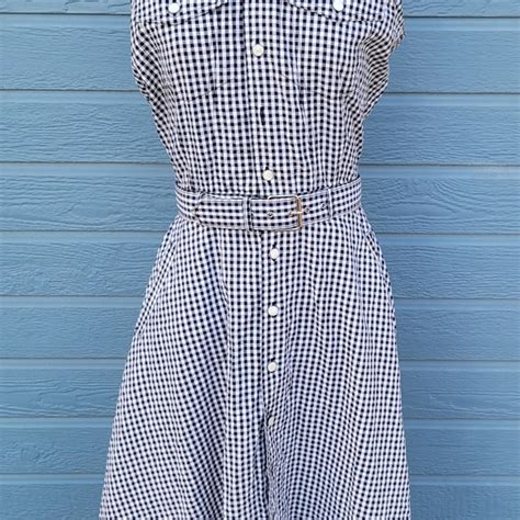 Black And White Gingham Dress Etsy