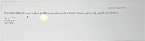 Solved This Weeks Discussion Topics Is About Simplfying