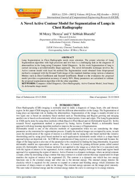 Pdf A Novel Active Contour Model For Segmentation Of Lungs In Chest Radiography