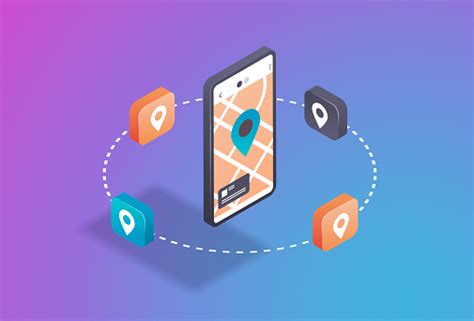 Gps 지도 탐색 응용 프로그램 지리적 태그 위치 글로벌 포지셔닝 시스템 개념 스마트폰 화면 온라인 모바일 애플 리 케이 션